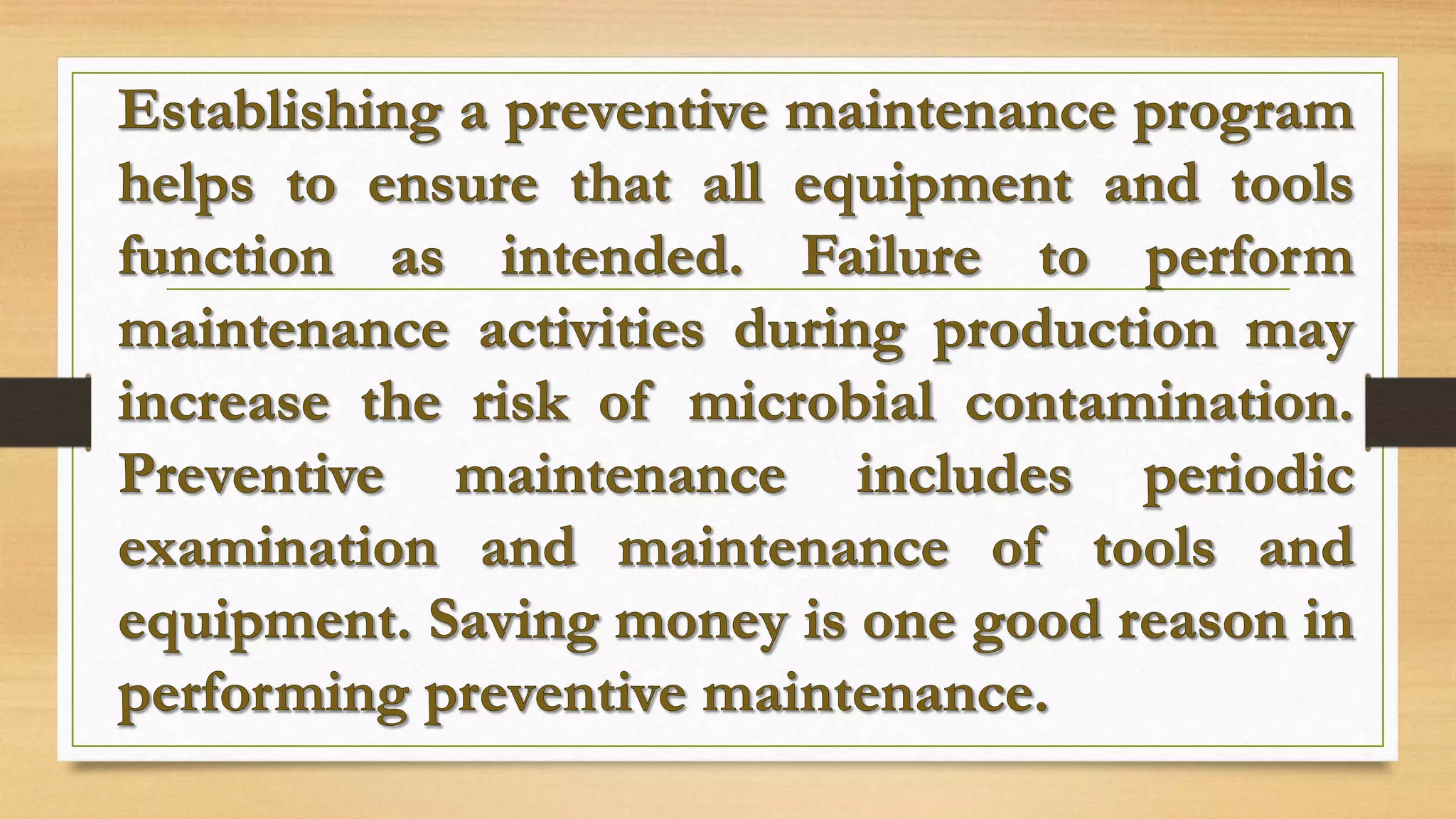 Reventive maintainance technique and procedure | PPTX