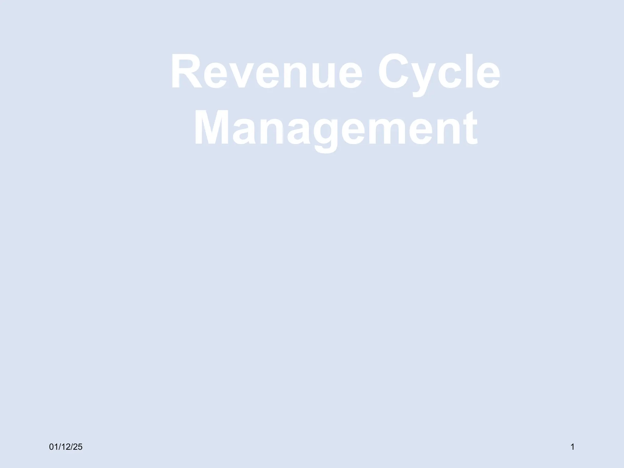 A PPT describing the 101 of the Health care revenue-cycle | PPT