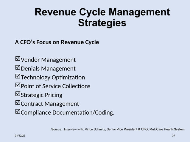A PPT describing the 101 of the Health care revenue-cycle | PPT