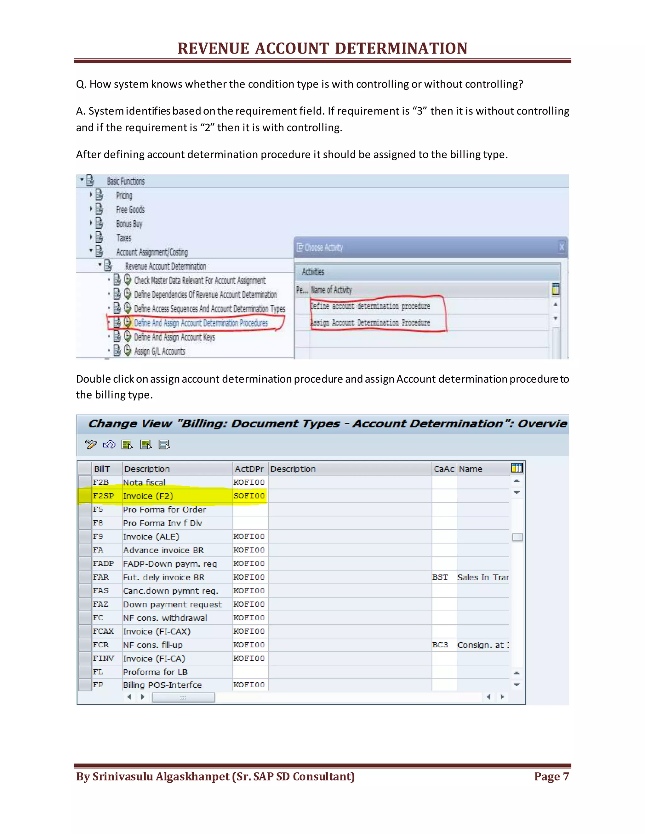 Revenue account determination | DOCX