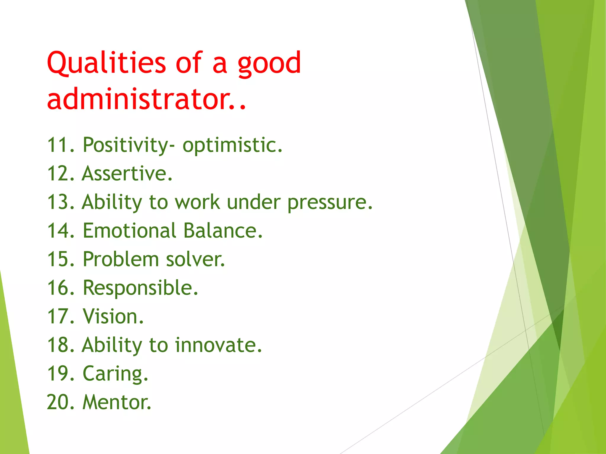 Kerala Land Revenue Department - Qualities of a good administrator ...