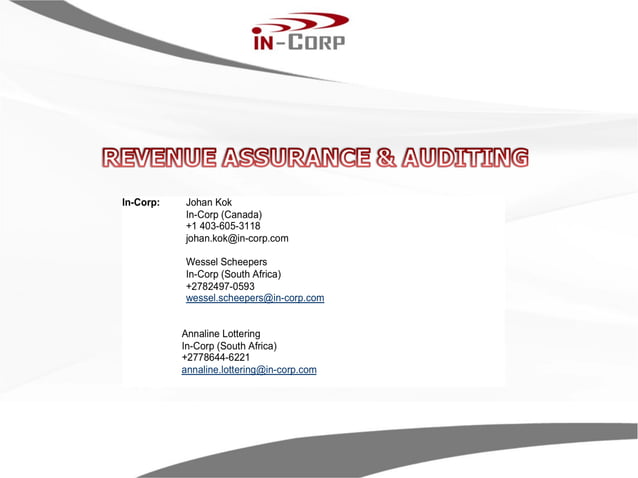 Revenue Assurance & Fraud Management | PPT