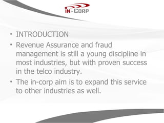 Revenue Assurance & Fraud Management | PPT