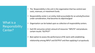 Responsibility centers in MCS | PPTX