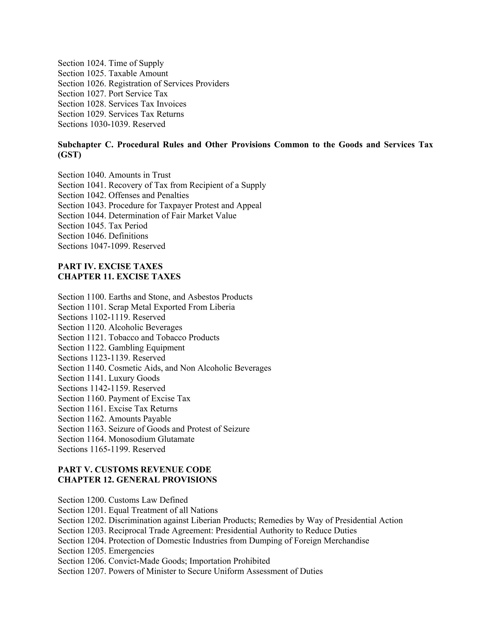 Revenue code of liberia 2011 | PDF