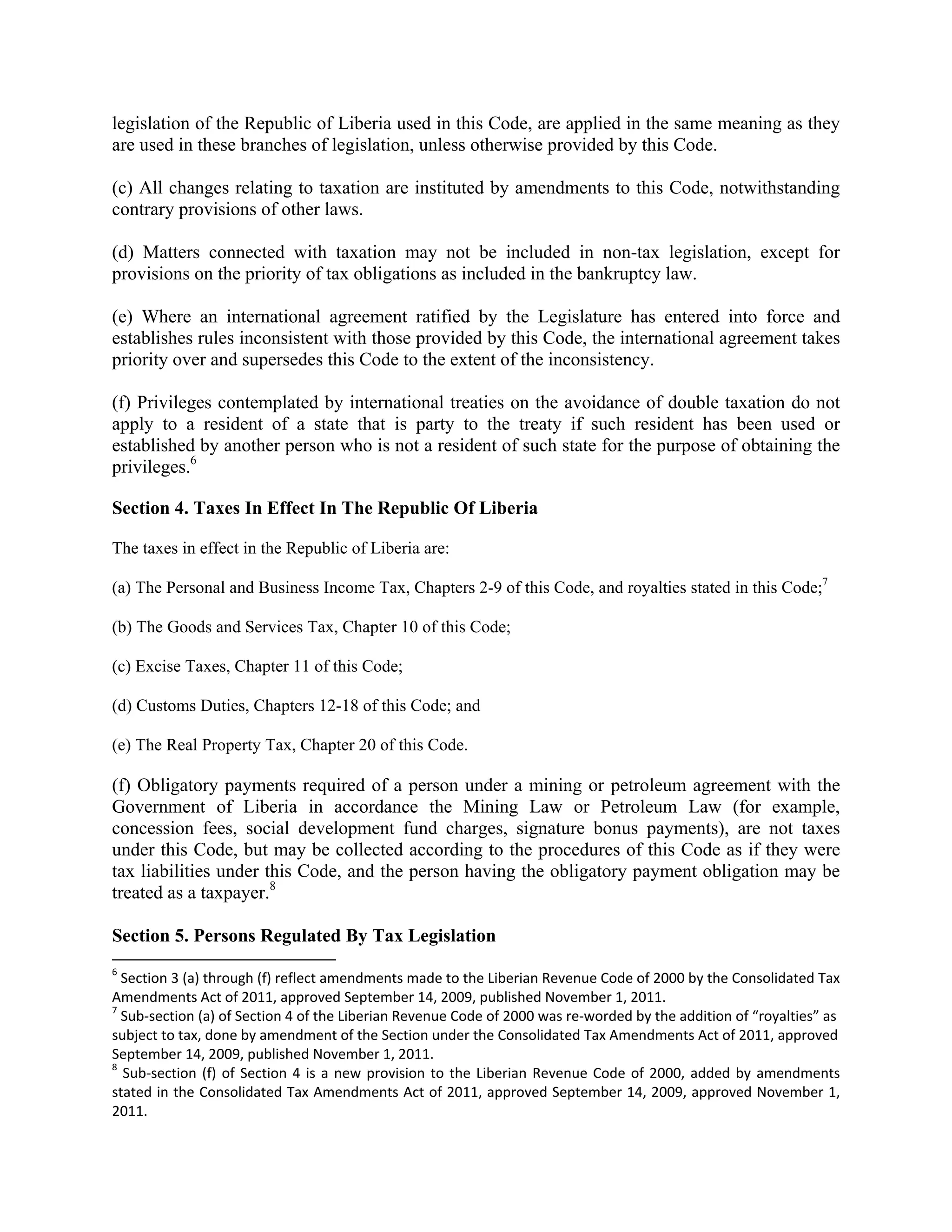 Revenue code of liberia 2011 | PDF