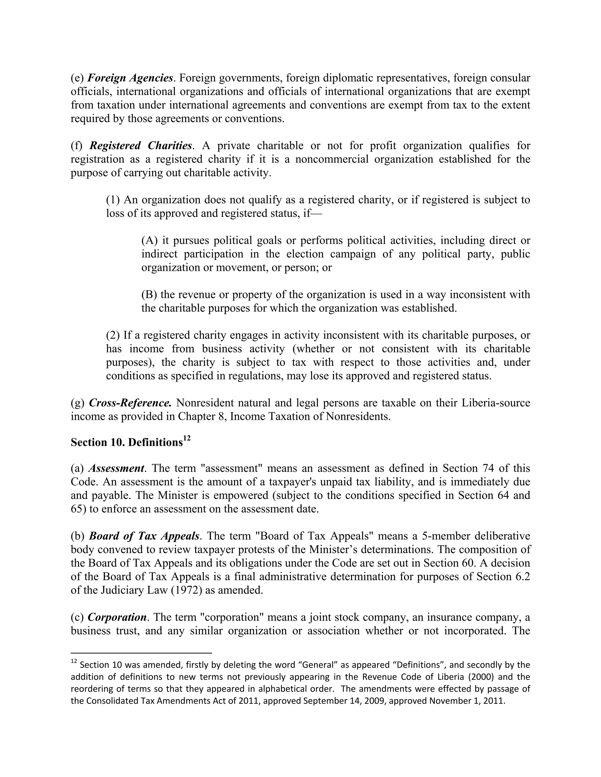 Revenue code of liberia 2011 | PDF