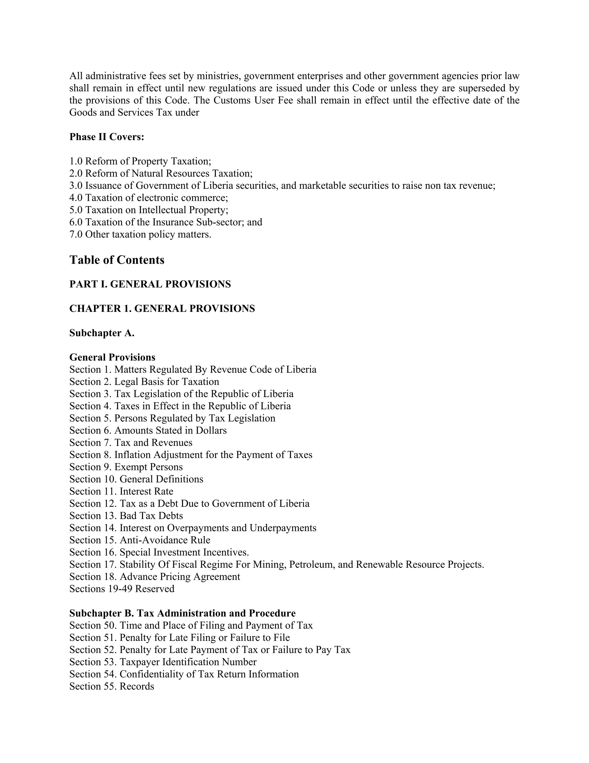 Revenue code of liberia 2011 | PDF