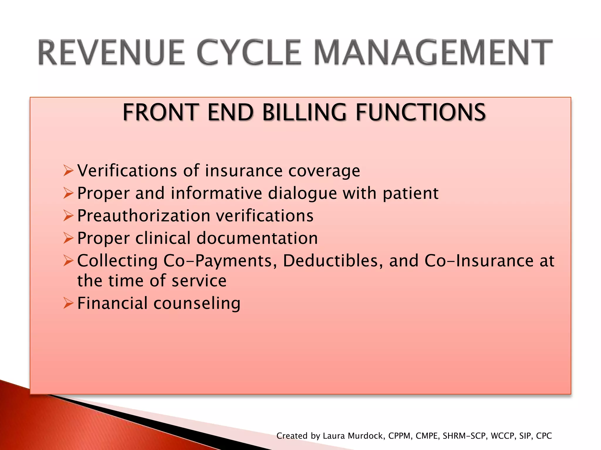 Revenue Cycle Management Overview | PPTX | Health Insurance | Insurance