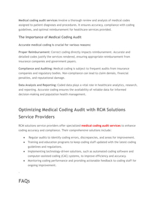 Revenue Cycle Management Solutions Service Provider Optimizing Medical ...