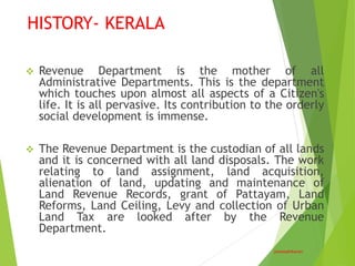 History of Kerala Land revenue department - James Joseph Adhikarathil ...