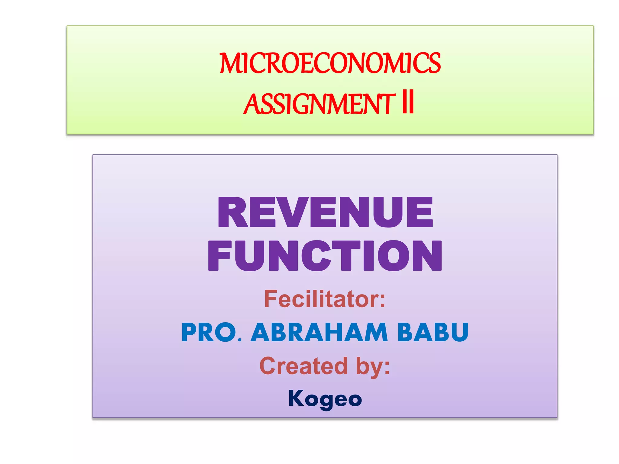 Revenue function | PPTX