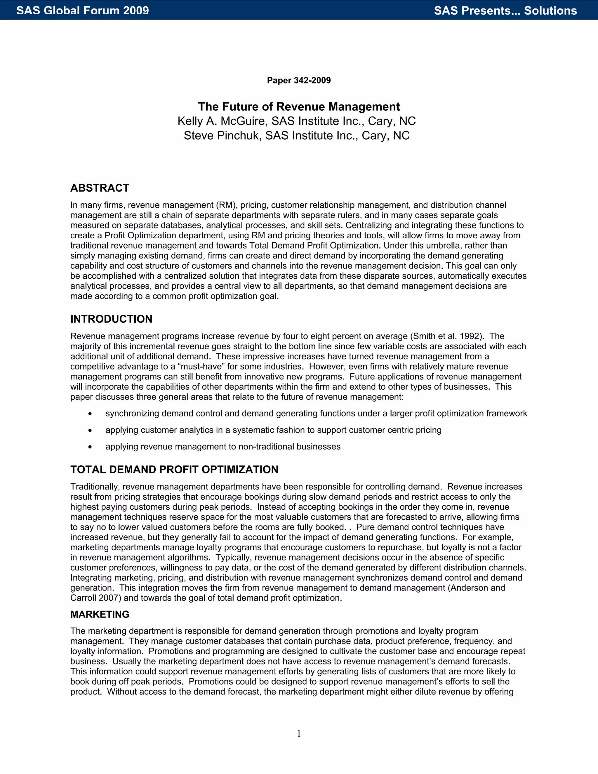 Revenue Management | PDF