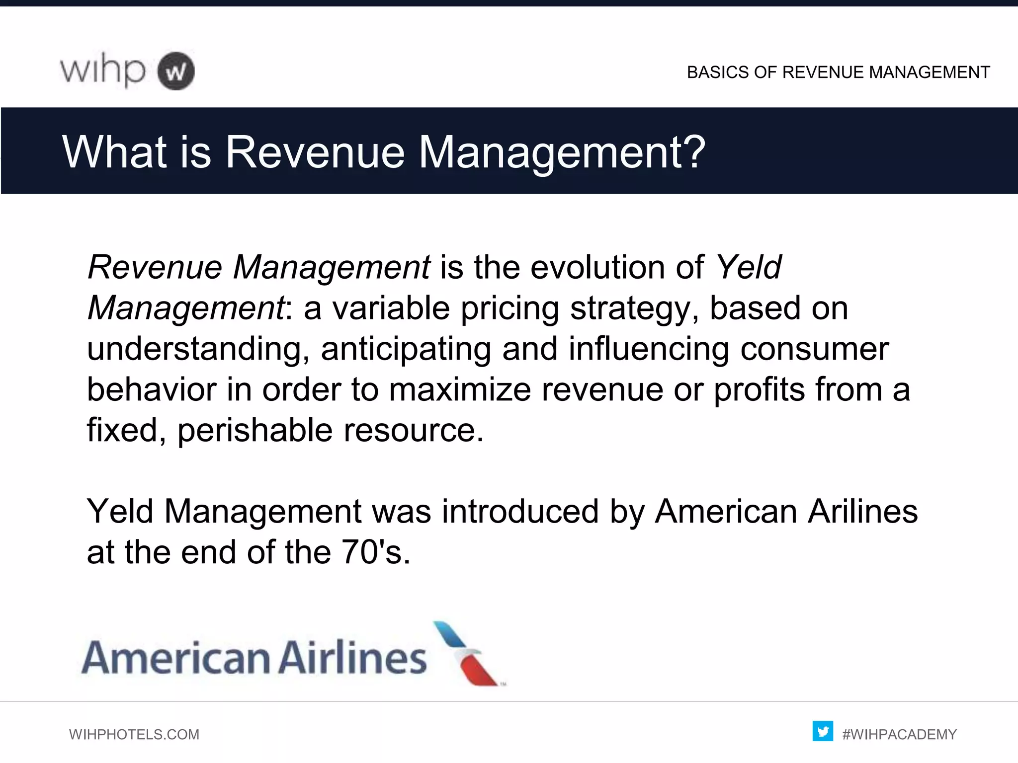 WIHP: Revenue Management Basic Strategies | PPTX