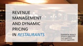 Revenue management & dynamic pricing in Restaurants | PPT