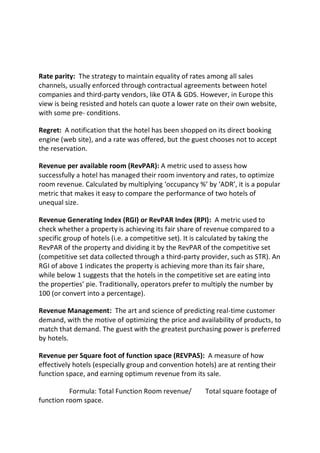 Revenue Management: A short glossary of terms | PDF