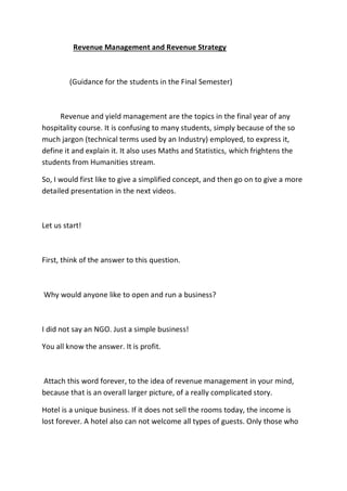 What is Revenue management?: a simple introduction | PDF