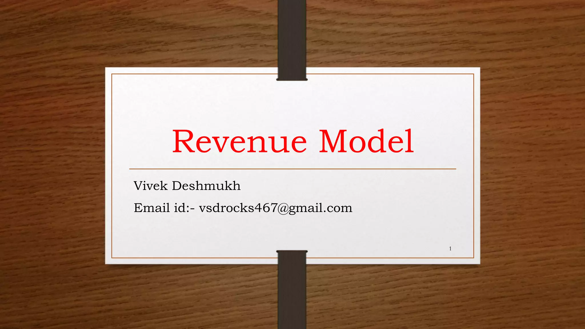 What is Revenue model? | PPTX | Business | Business and Finance