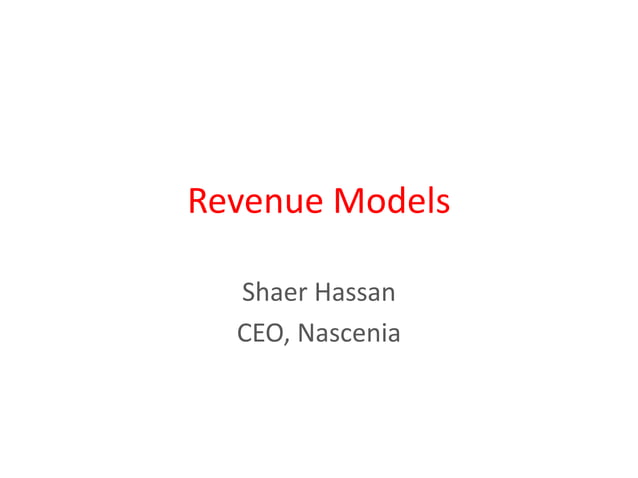 Revenue Models and Pricing | PPTX | Marketing and Advertising | Business