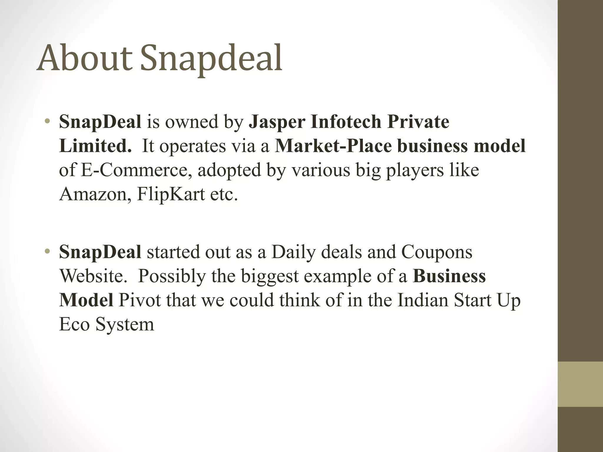 Revenue model of snapdeal | PPTX
