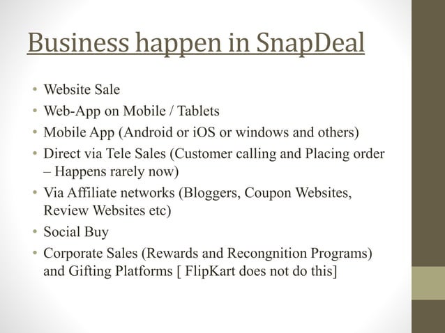 Revenue model of snapdeal | PPTX | Internet | Computing