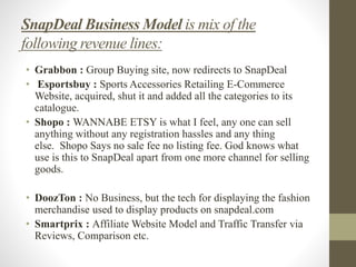 Revenue model of snapdeal | PPTX