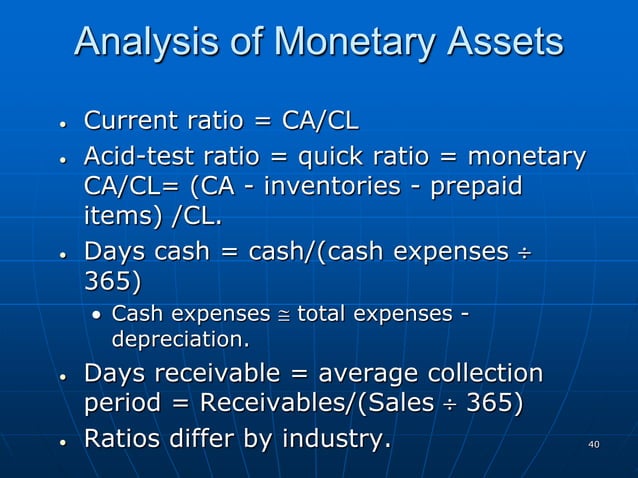 Revenue & monetary assets | PPT
