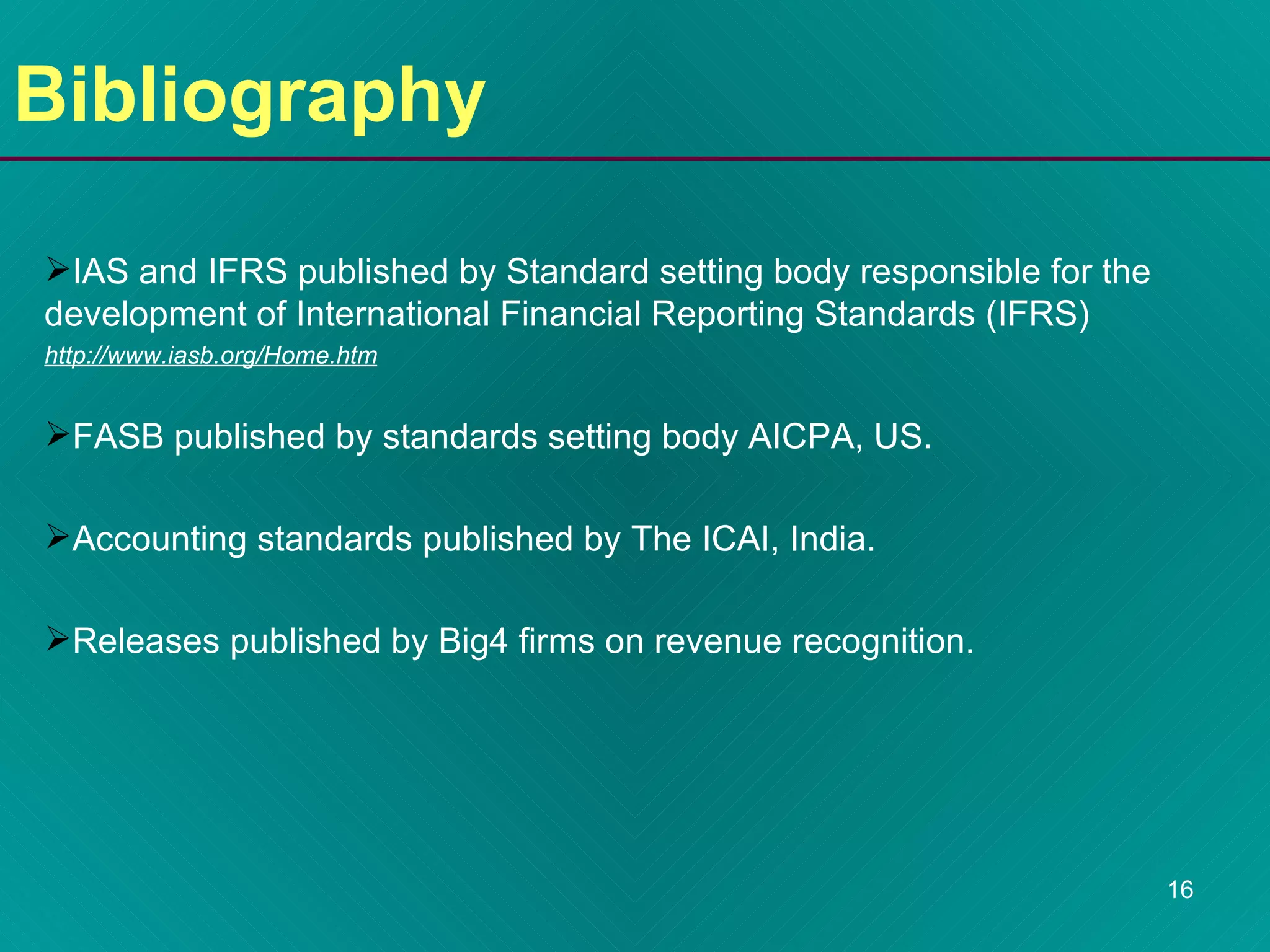 Comparison of IFRS, India GAAP & USGAAP (Revenue Recogniation) by Yash ...