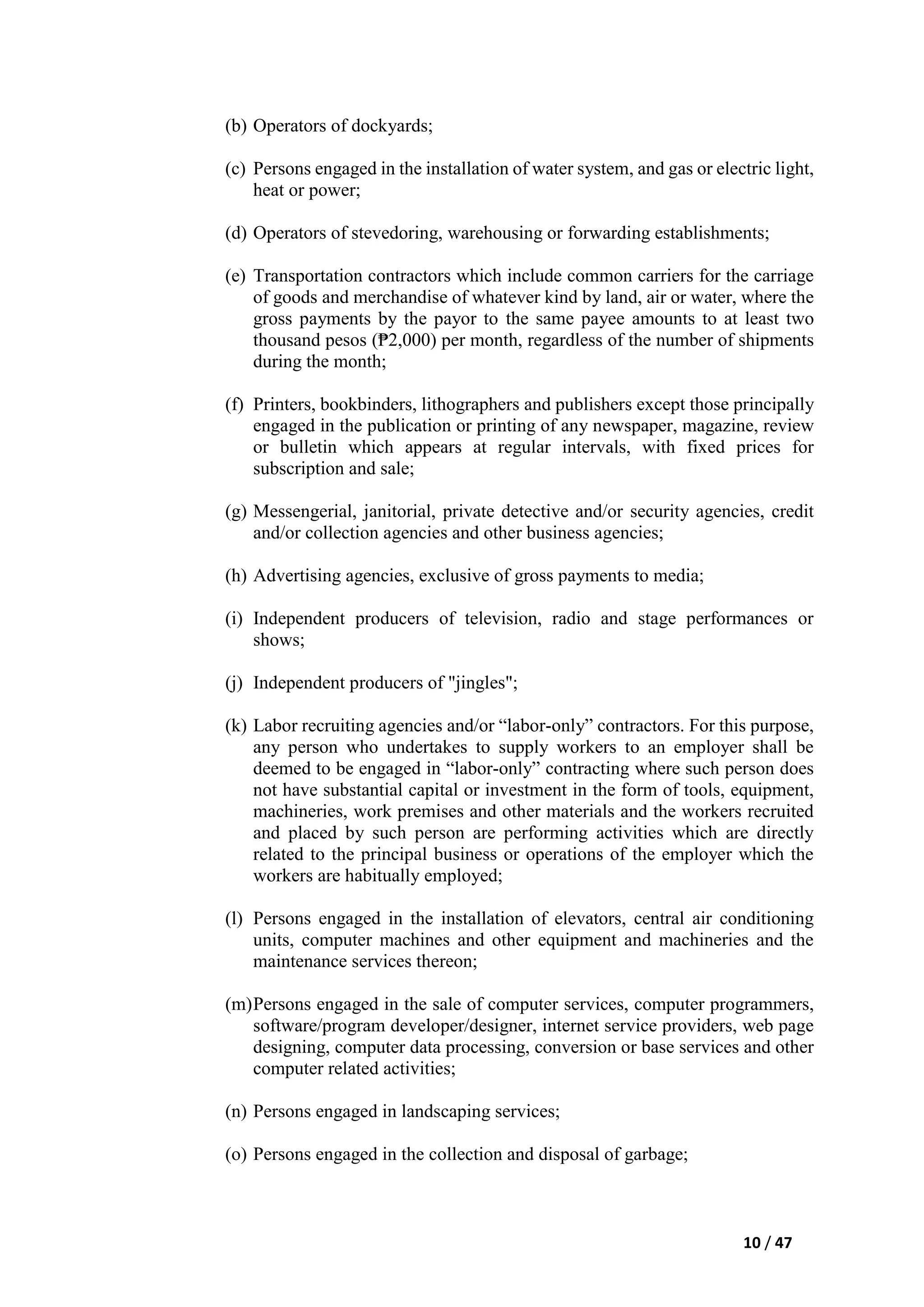 Revenue regulations no. 11 2018,(train law) relative to withholding of ...