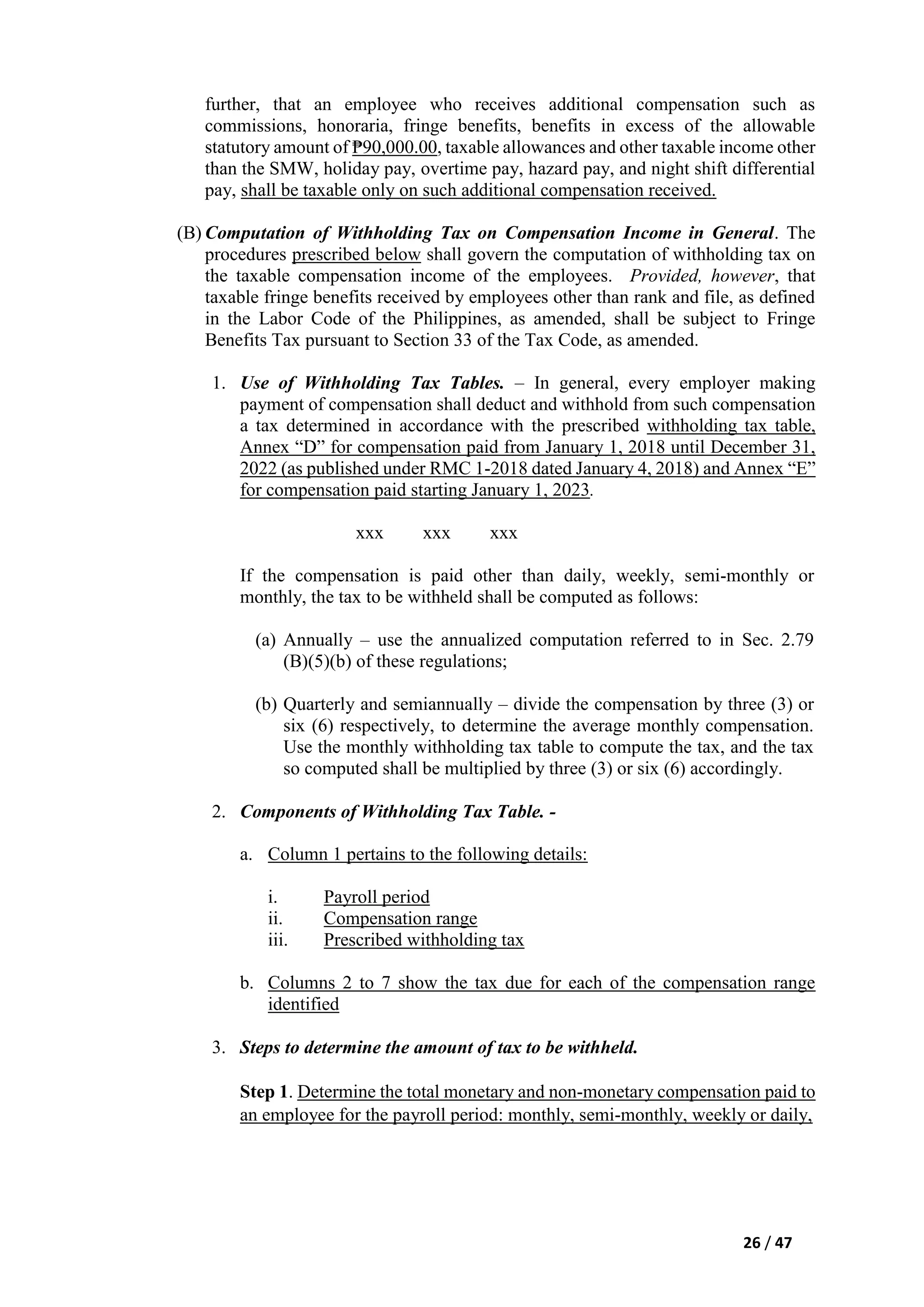 Revenue regulations no. 11 2018,(train law) relative to withholding of ...