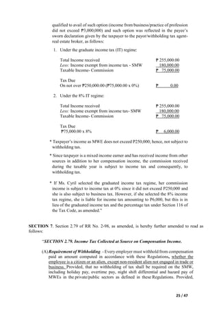 Revenue regulations no. 11 2018,(train law) relative to withholding of ...