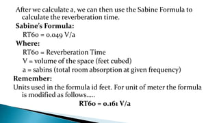 Reverberation time | PPTX