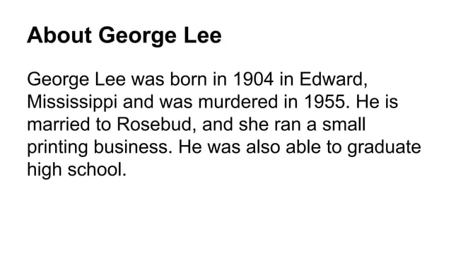 Reverend George Lee | PPT