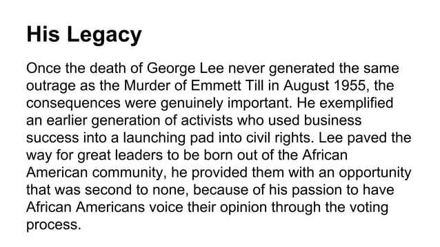 Reverend George Lee | PPT
