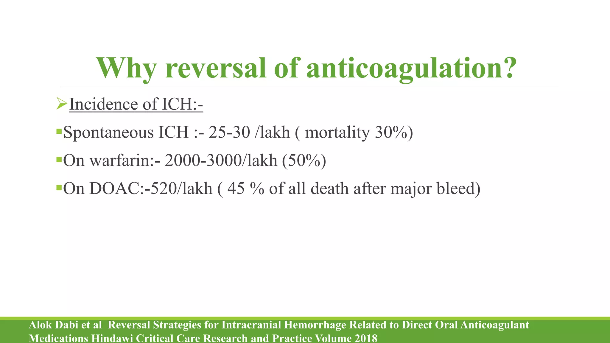 Reversal of anticoagulants with special reference to neurological | PPTX