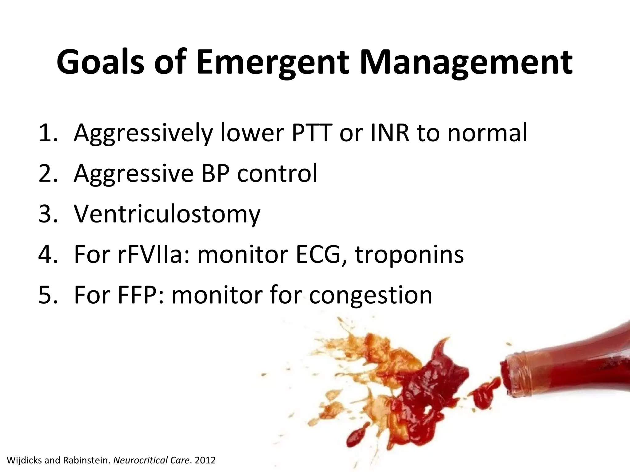 Reversal of Anticoagulation in Intracerebral Hemorrhage | PPT