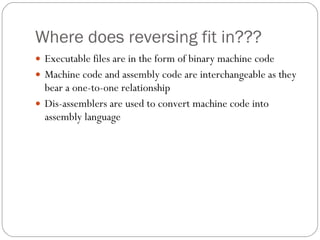 An introduction to Reverse Engineering | PPS