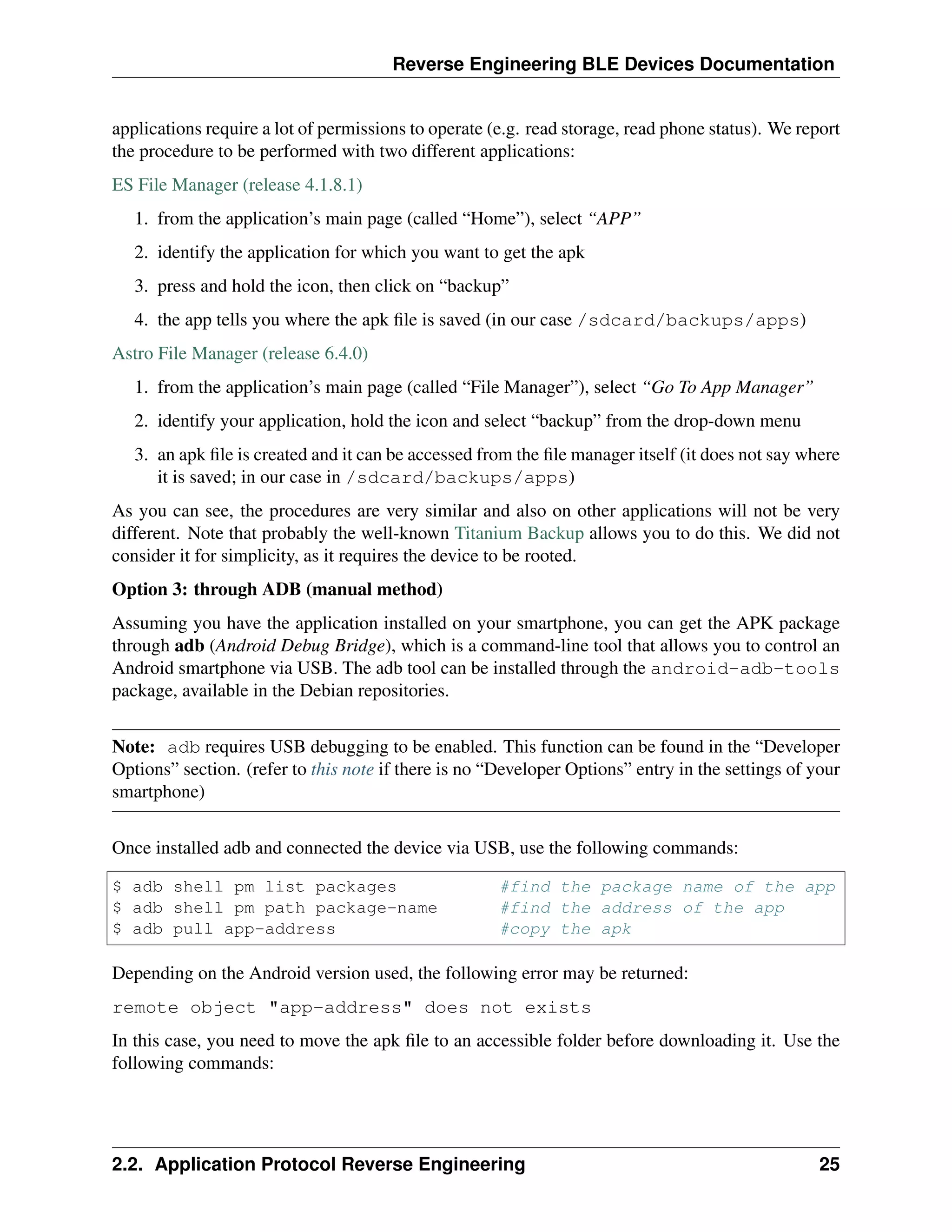 Reverse Engineering BLE Devices Documentation | PDF