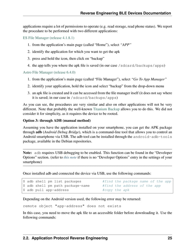 Reverse Engineering BLE Devices Documentation | PDF