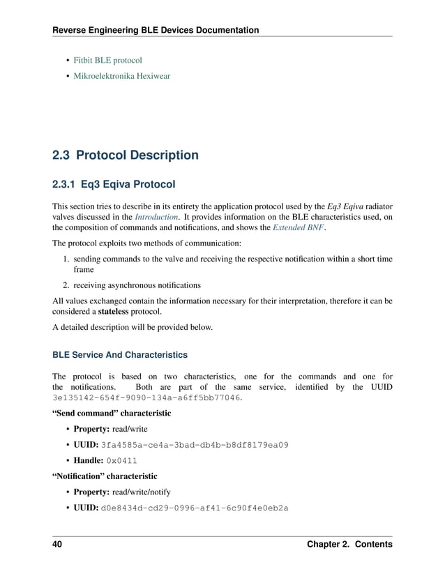 Reverse Engineering BLE Devices Documentation | PDF