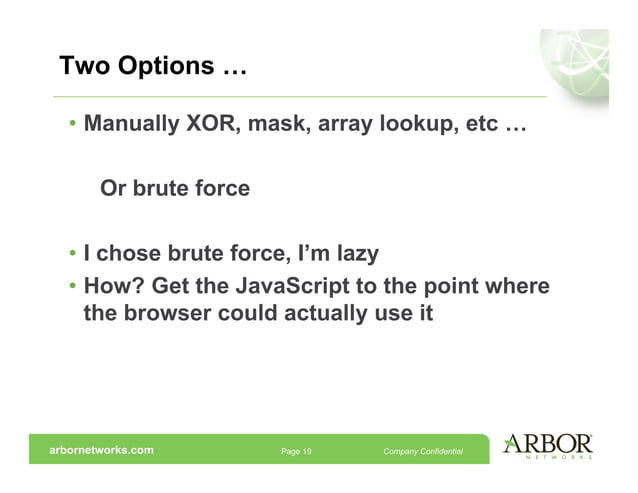Reverse Engineering Malicious Javascript | PPT