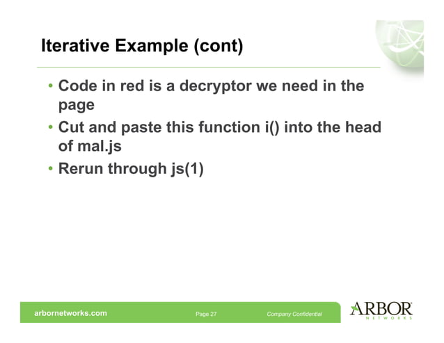 Reverse Engineering Malicious Javascript | PPT