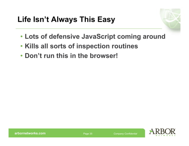 Reverse Engineering Malicious Javascript | PPT