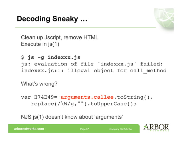 Reverse Engineering Malicious Javascript | PPT