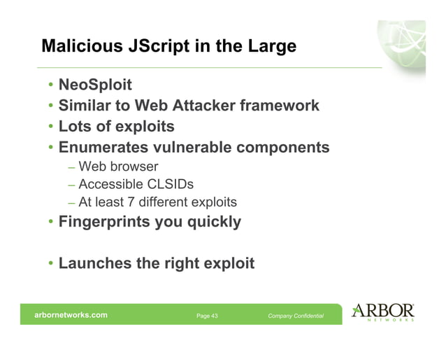 Reverse Engineering Malicious Javascript | PPT