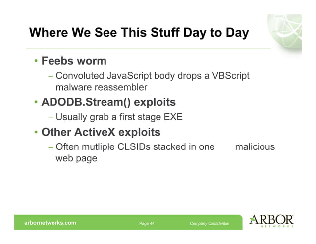 Reverse Engineering Malicious Javascript | PPT