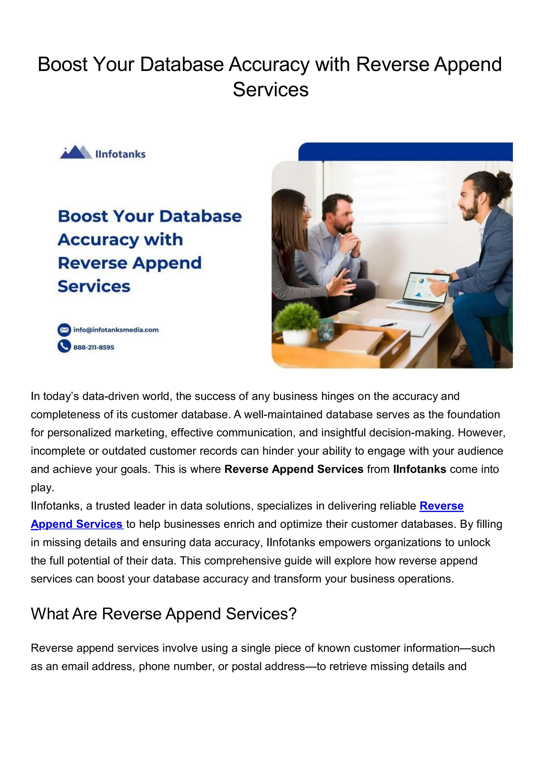 Boost Your Database Accuracy with Reverse Append Services | PDF