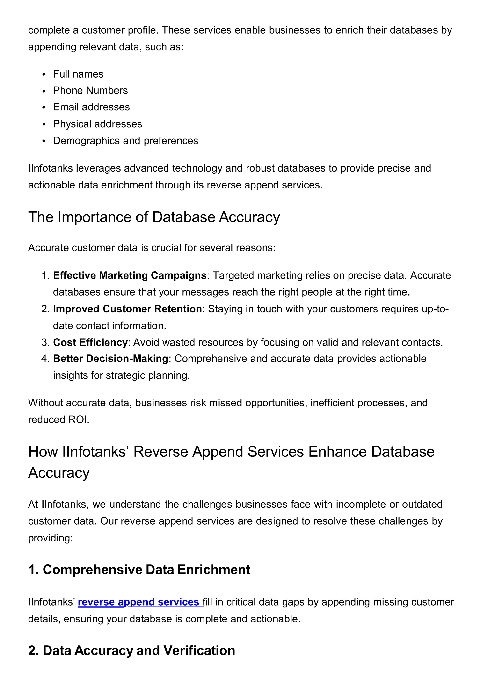 Boost Your Database Accuracy with Reverse Append Services | PDF