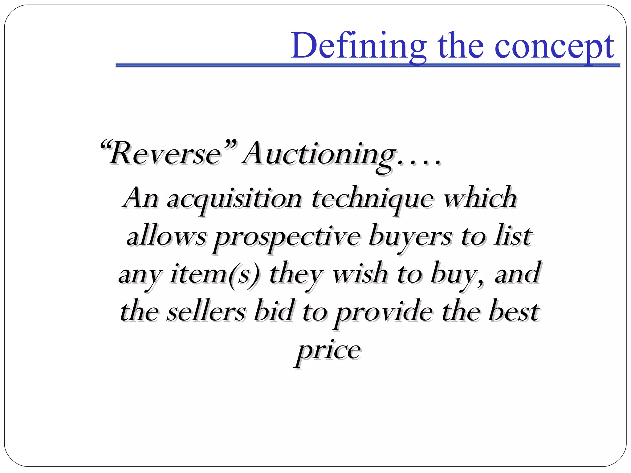 Reverse Auction | PPT