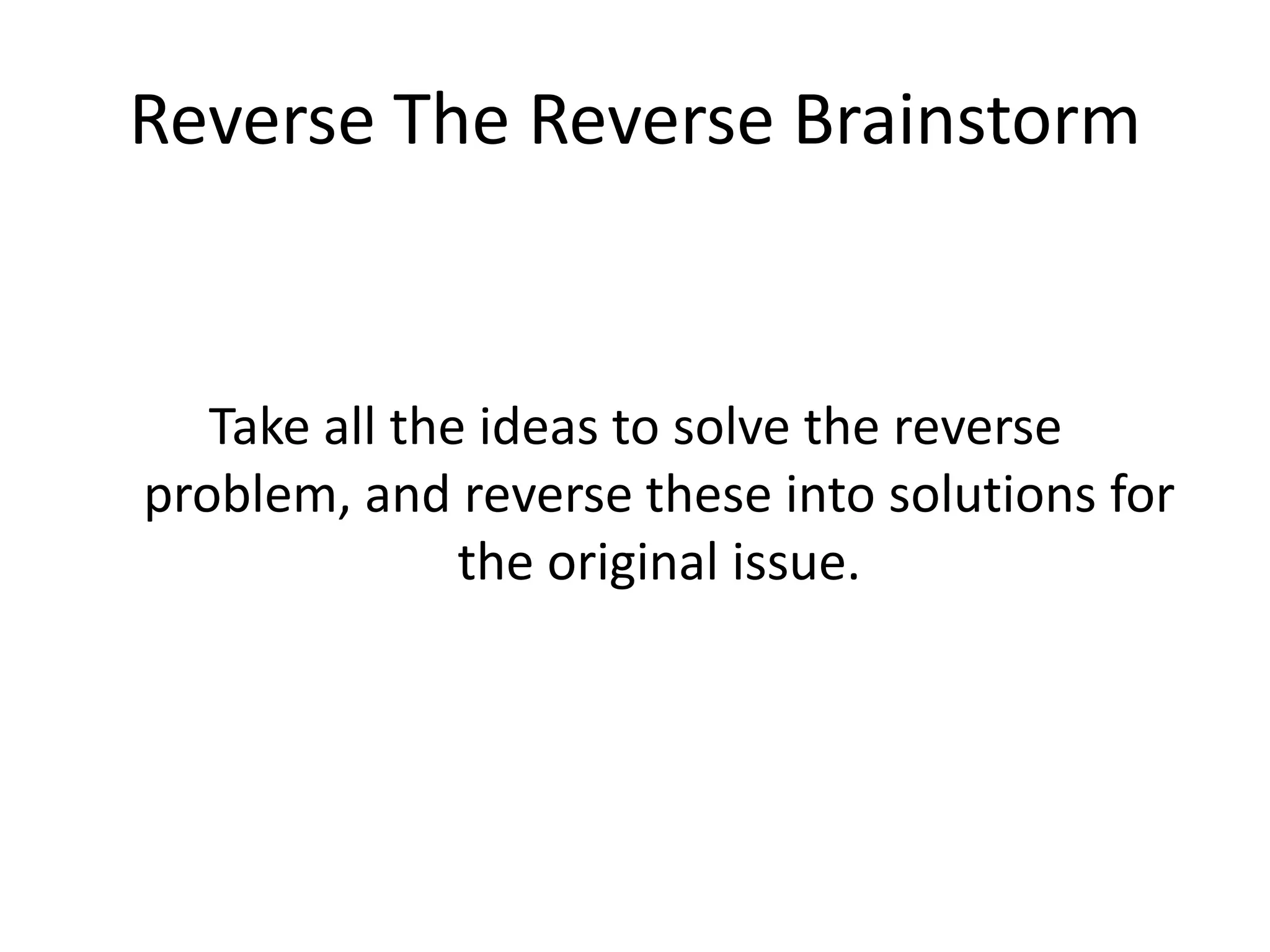 Reverse Brainstorming | PPTX